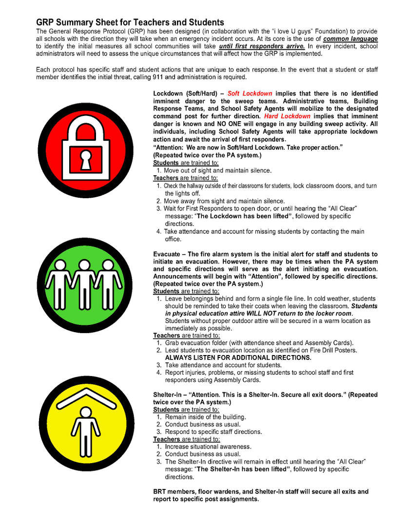 General Response Protocol – PS42M – The Benjamin Altman School